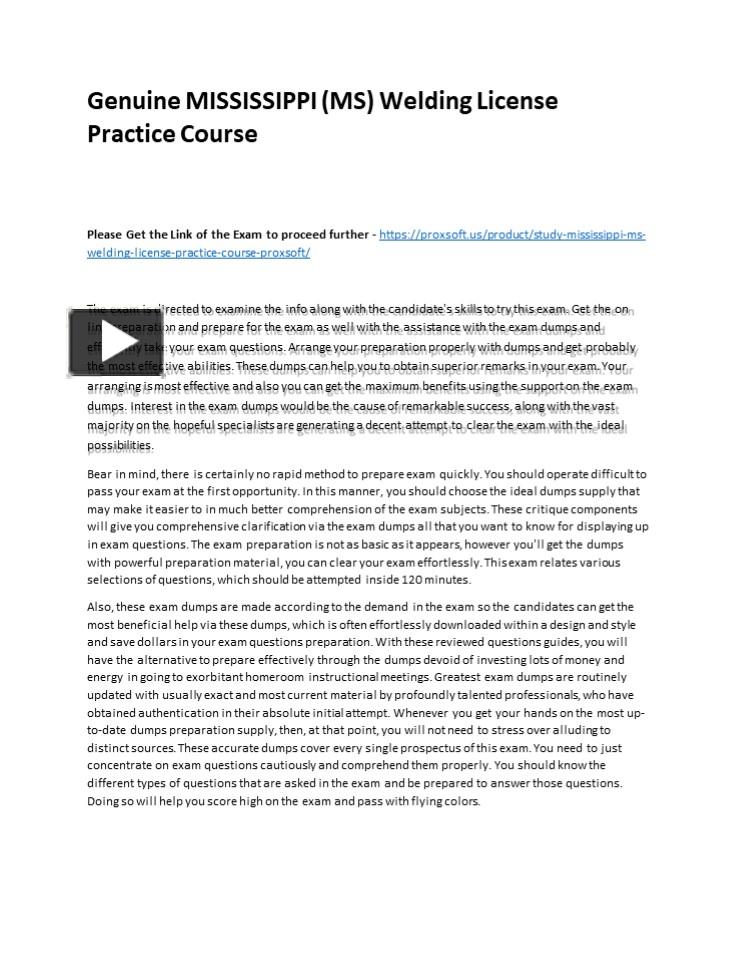 PPT – Genuine MISSISSIPPI (MS) Welding License Practice Course ...