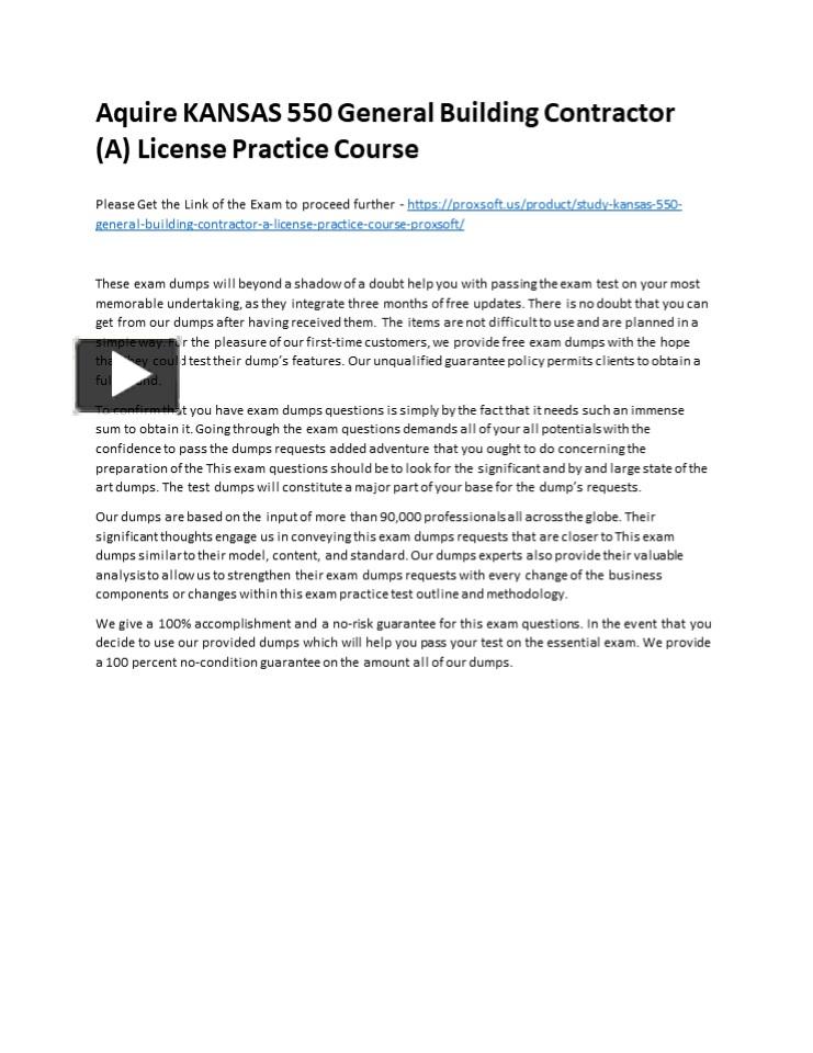 PPT – Aquire KANSAS 550 General Building Contractor (A) License ...