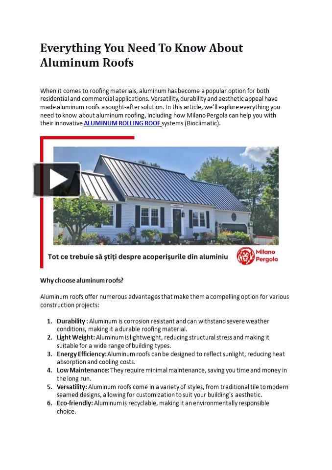 PPT – Everything You Need To Know About Aluminum Roofs PowerPoint ...