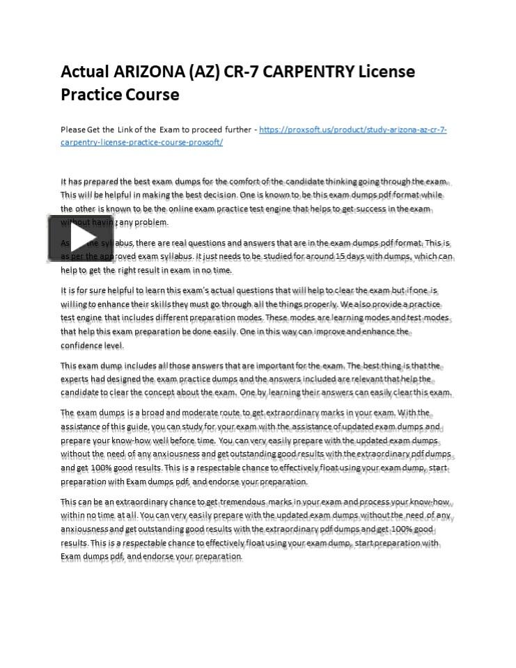 PPT – Actual ARIZONA (AZ) CR-7 CARPENTRY License Practice Course ...