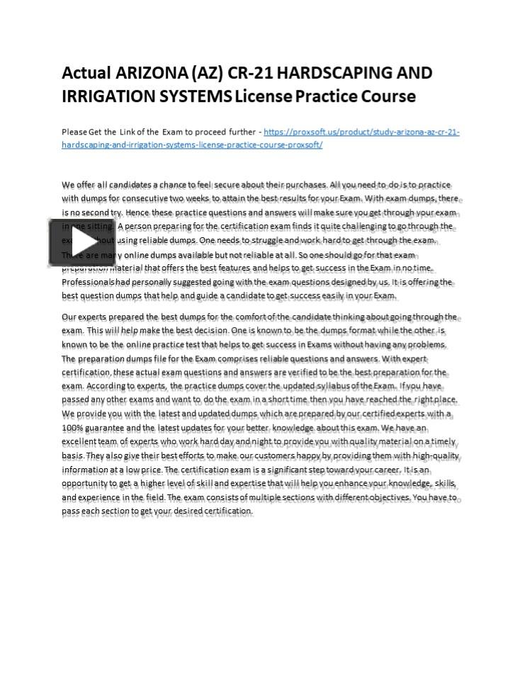 Actual ARIZONA (AZ) CR-21 HARDSCAPING AND IRRIGATION SYSTEMS License ...