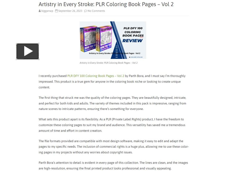 Artistry in Every Stroke: PLR Coloring Book Pages - Vol 2 presentation ...