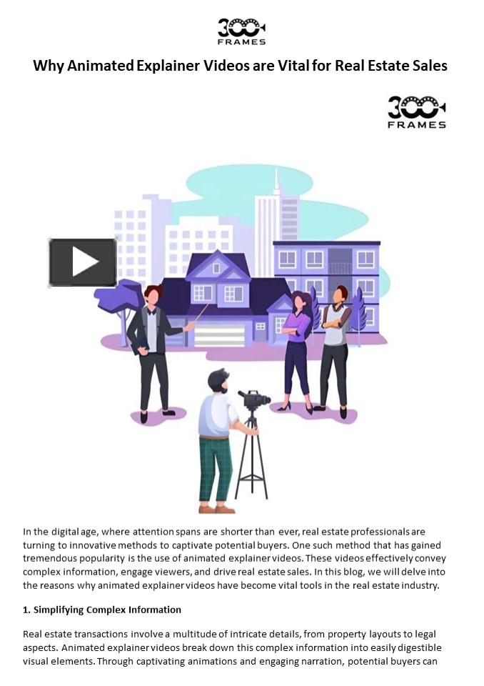 PPT – Why Animated Explainer Videos are Vital for Real Estate Sales ...