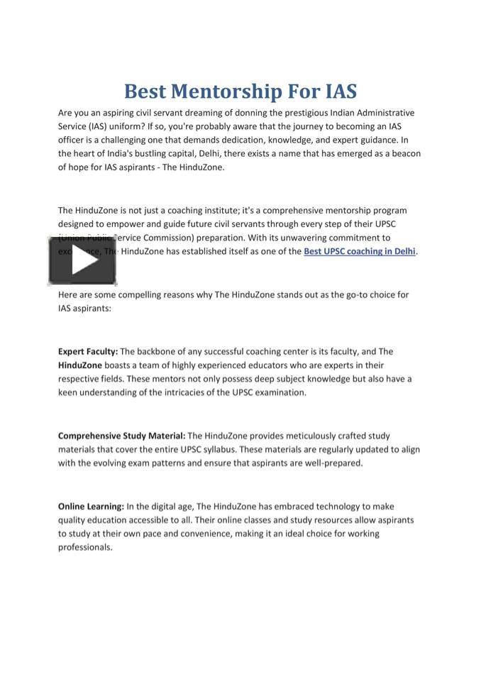 PPT – Best Mentorship For IAS PowerPoint presentation | free to ...