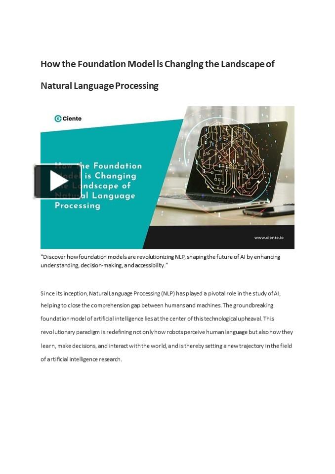 How the Foundation Model is Changing the Landscape of Natural Language ...