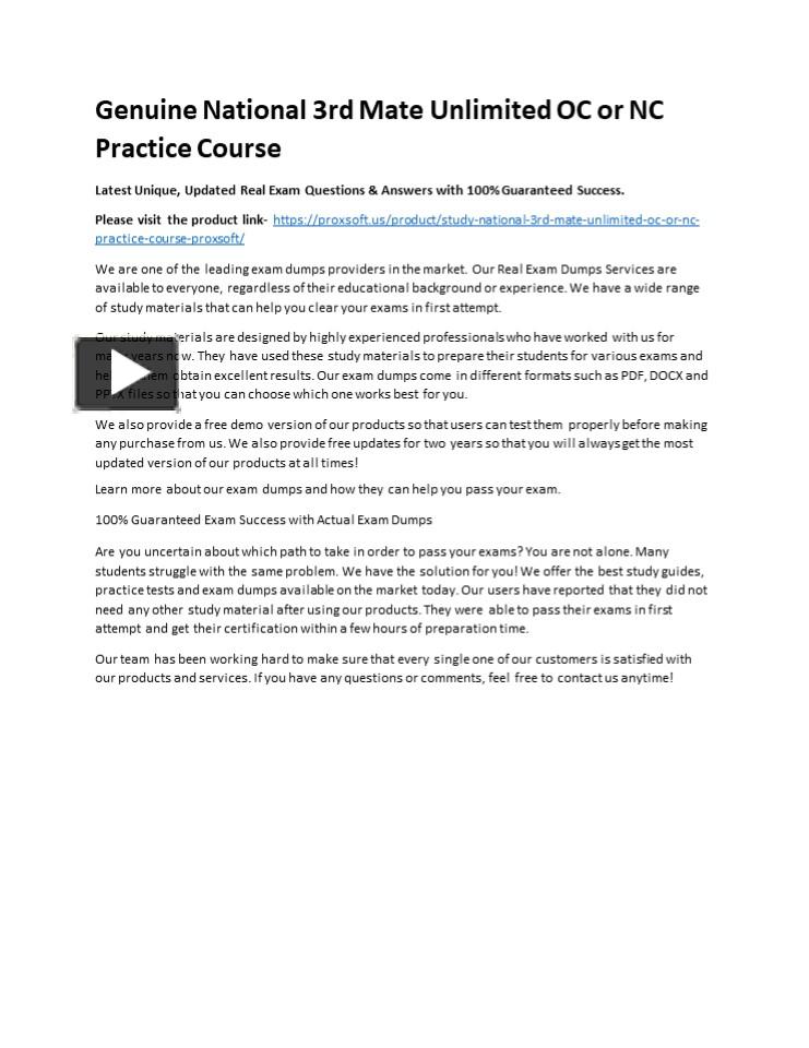 PPT – Genuine National 3rd Mate Unlimited OC or NC Practice Course ...