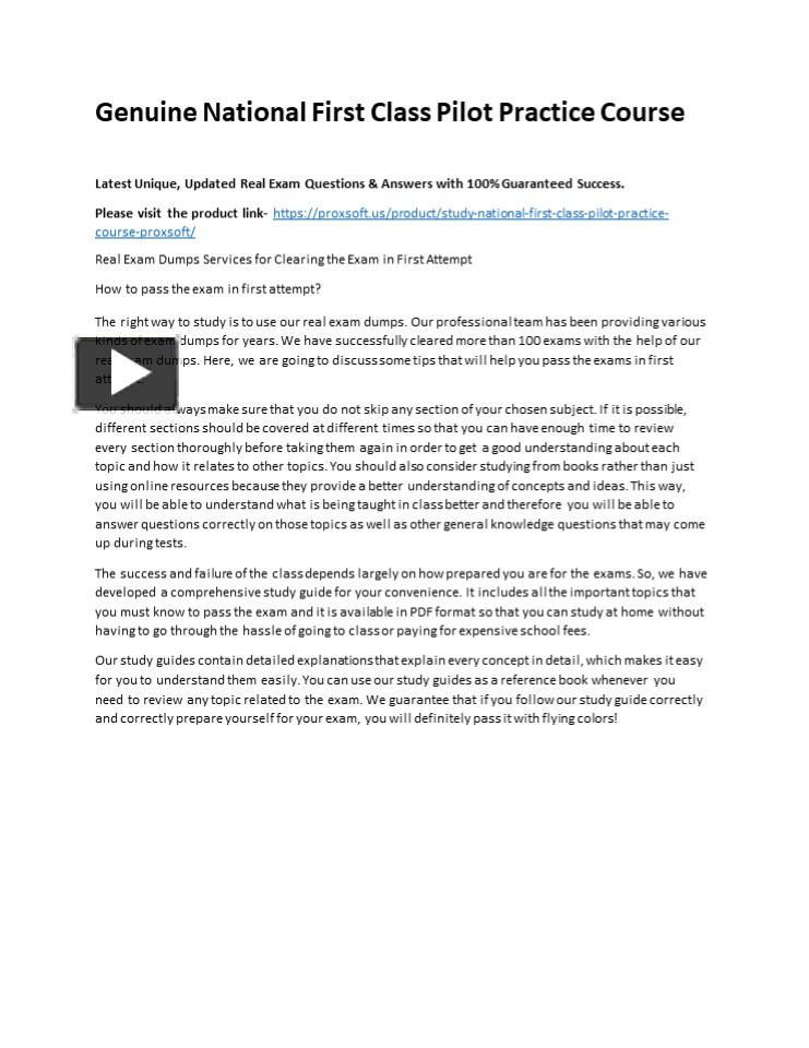 PPT – Genuine National First Class Pilot Practice Course PowerPoint ...