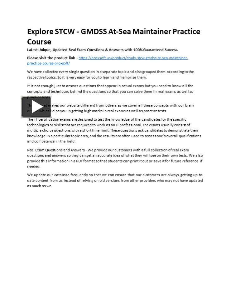 Explore STCW - GMDSS At-Sea Maintainer Practice Course presentation ...