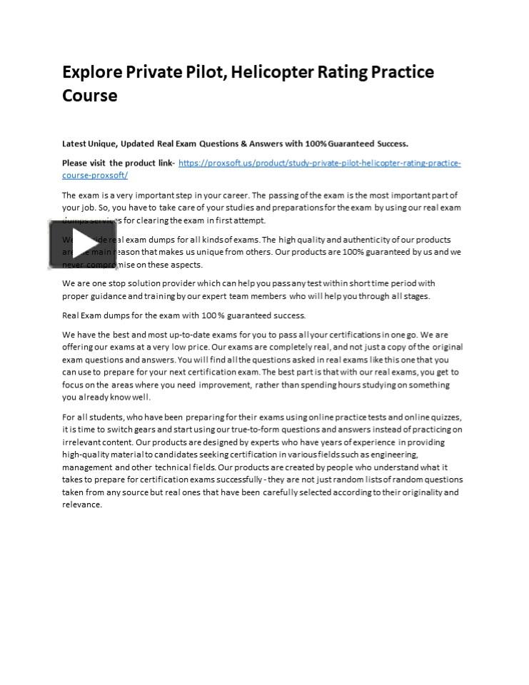 PPT – Explore Private Pilot, Helicopter Rating Practice Course ...