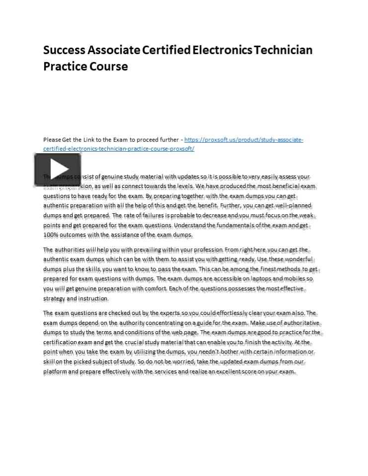 PPT – Success Associate Certified Electronics Technician Practice ...