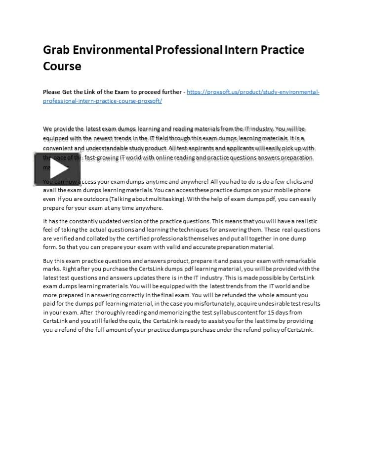 Grab Environmental Professional Intern Practice Course presentation ...