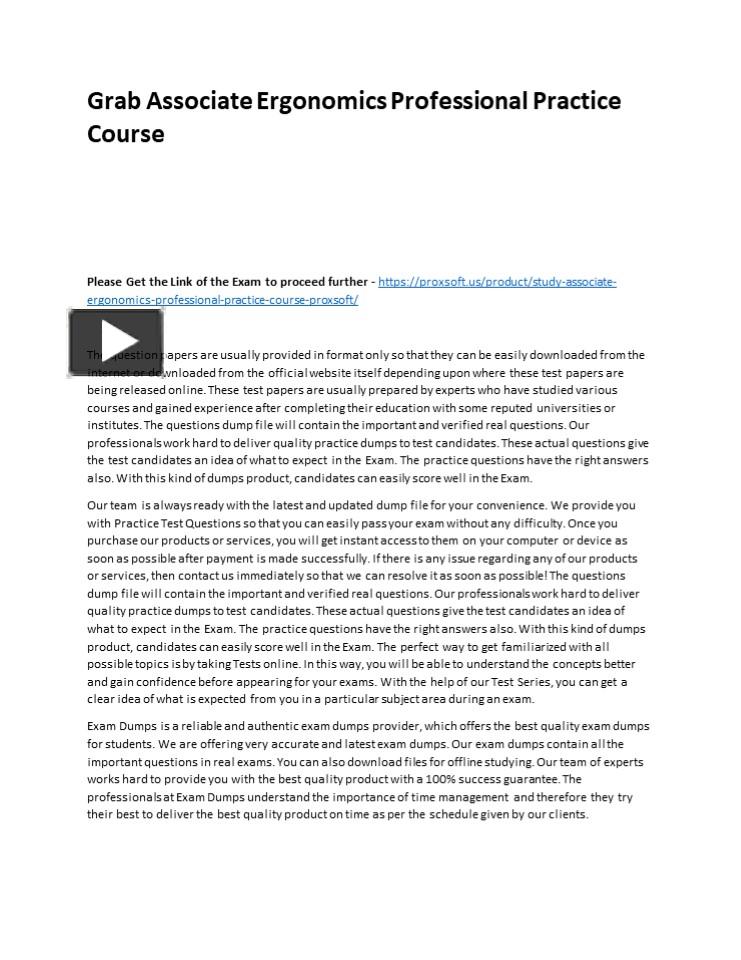 PPT – Grab Associate Ergonomics Professional Practice Course PowerPoint ...