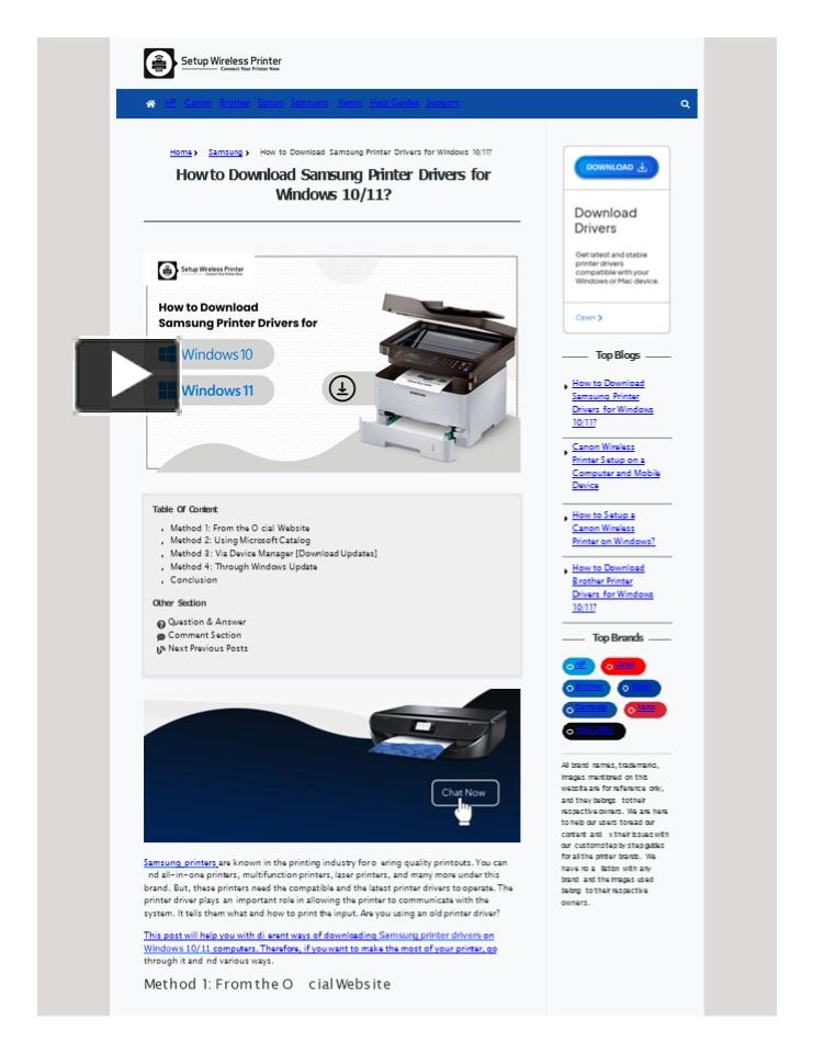 PPT – How to Download Samsung Printer Drivers for Windows 10/11 ...