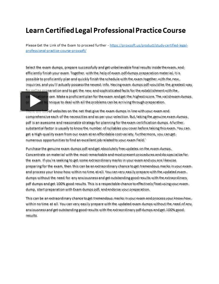 Learn Certified Legal Professional Practice Course presentation | free ...