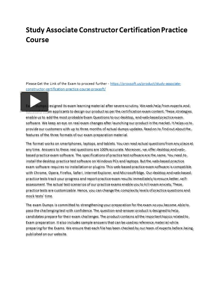 PPT – Study Associate Constructor Certification Practice Course ...