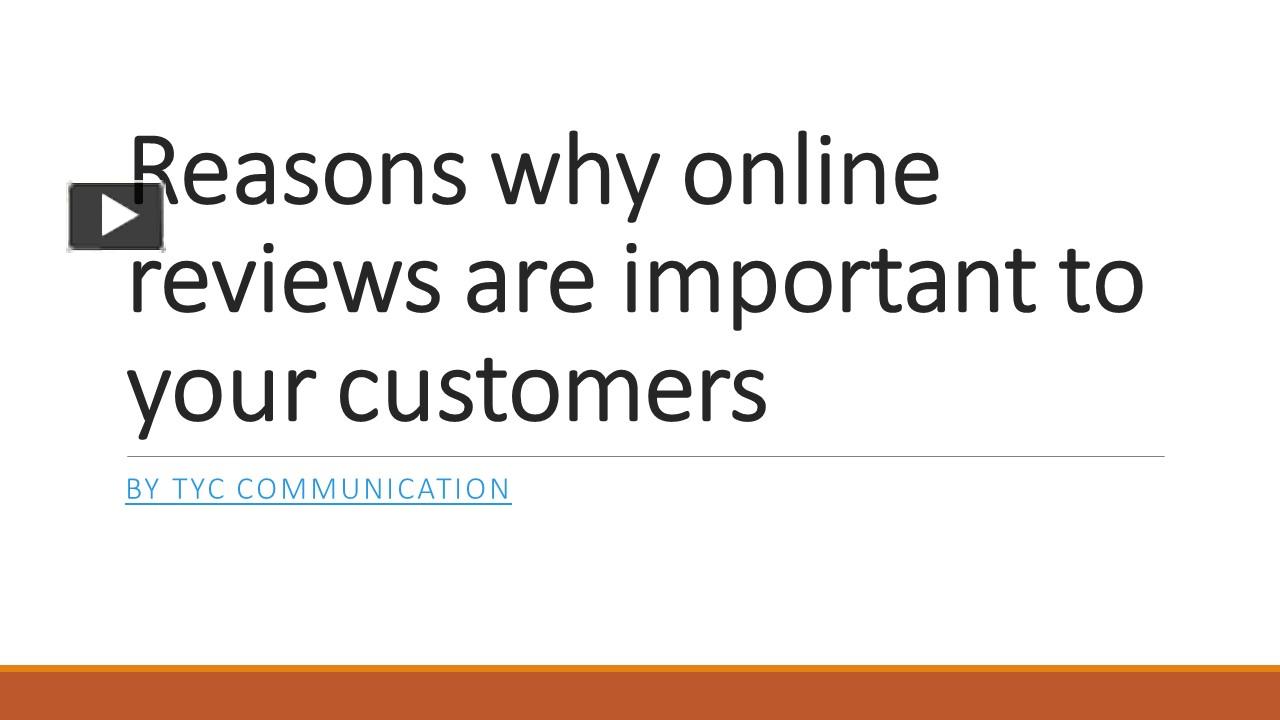 Reasons why online reviews are important to your customers presentation ...