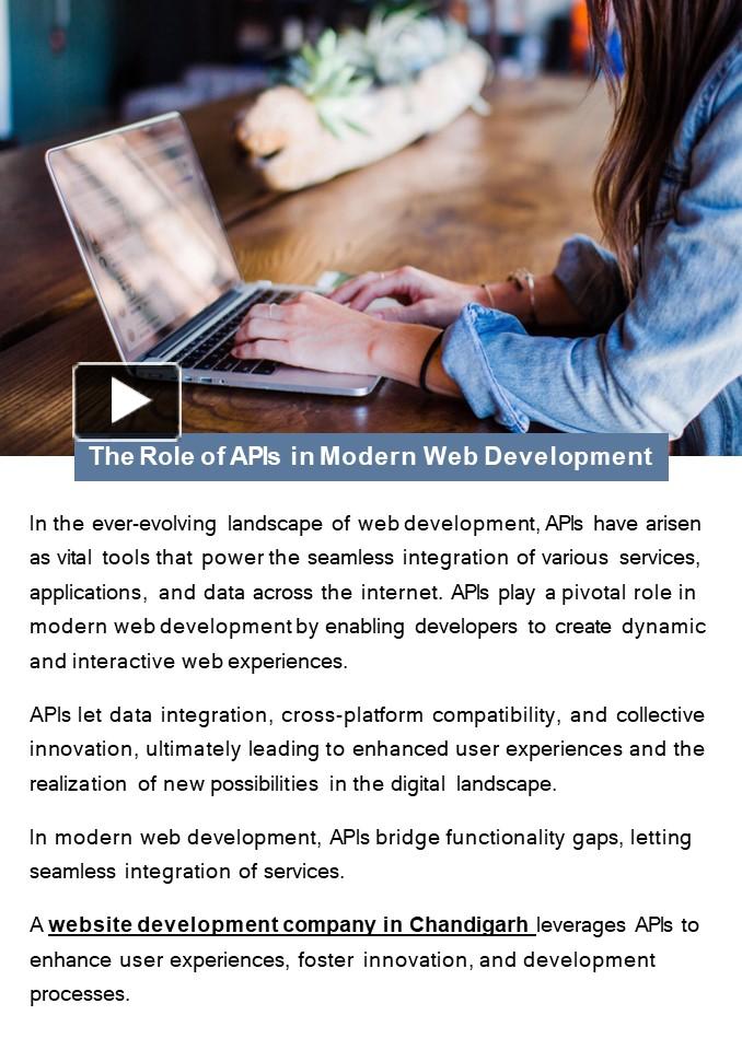 PPT – The Role of APIs in Modern Web Development PowerPoint ...