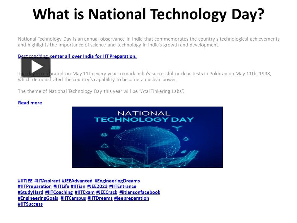 What is National Technology Day? presentation | free to download
