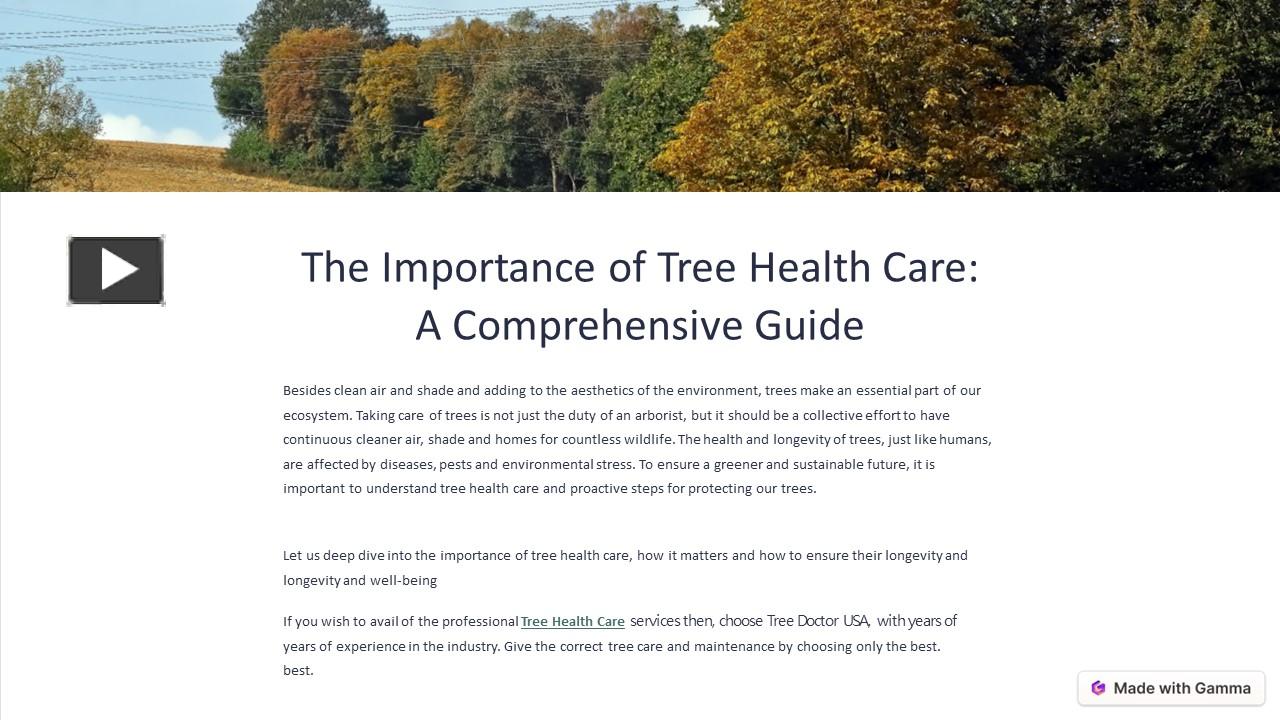 PPT – The Importance of Tree Health Care: A Comprehensive Guide ...