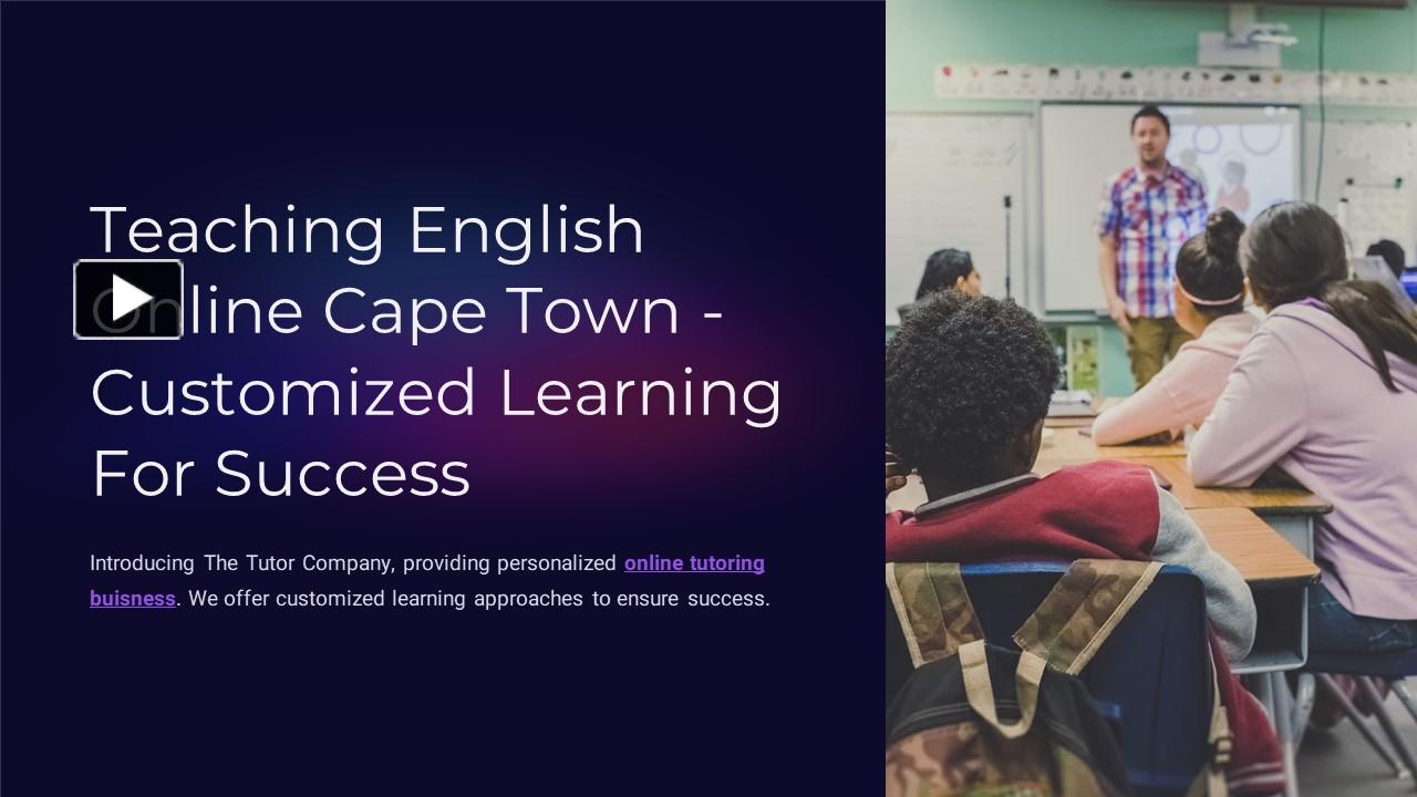 PPT – Teaching English Online Cape Town Customized Learning for Success ...