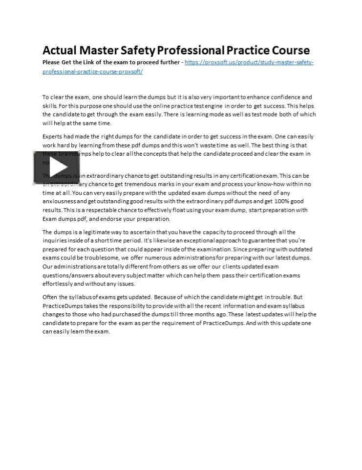 PPT – Actual Master Safety Professional Practice Course PowerPoint ...