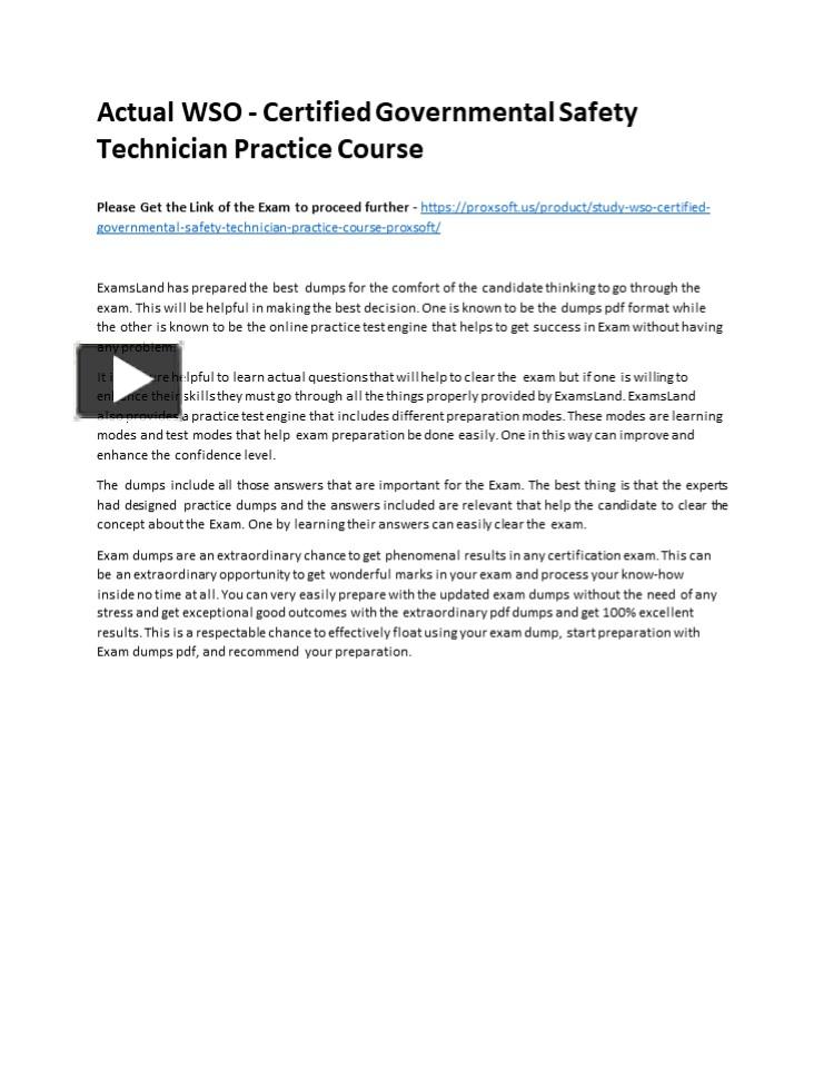 PPT – Actual WSO - Certified Governmental Safety Technician Practice ...