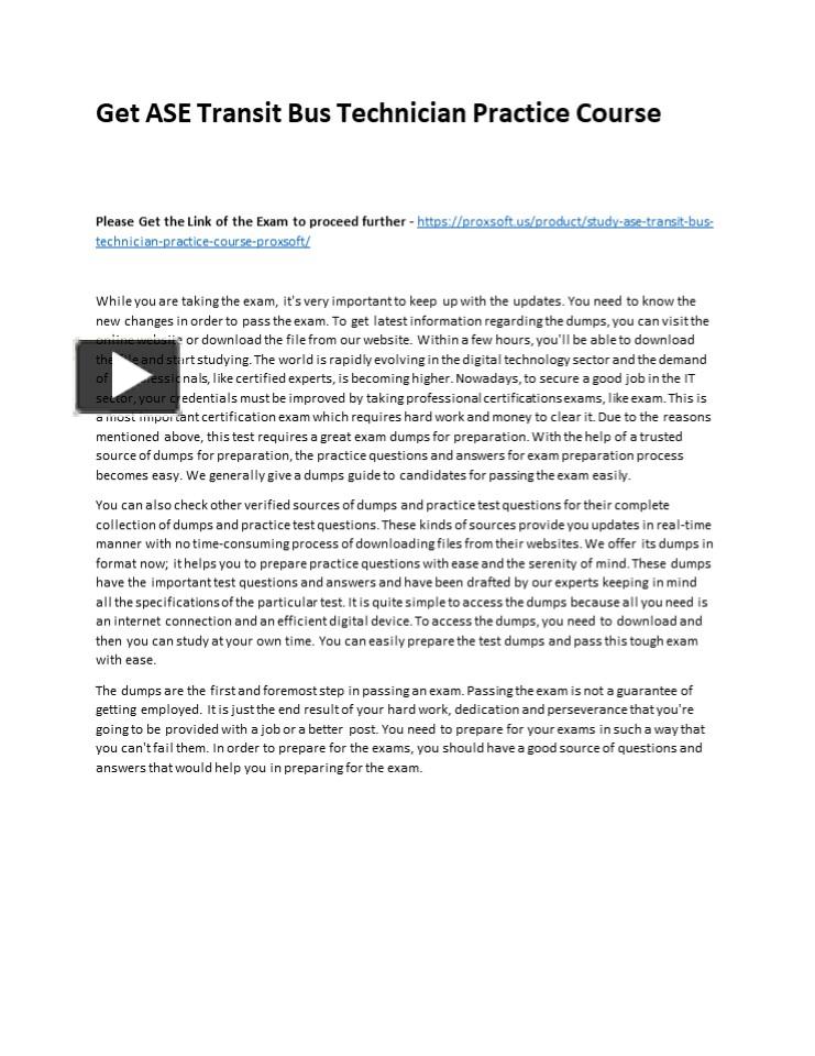 PPT – Get ASE Transit Bus Technician Practice Course PowerPoint ...