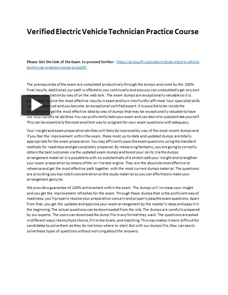PPT – Verified Electric Vehicle Technician Practice Course PowerPoint ...