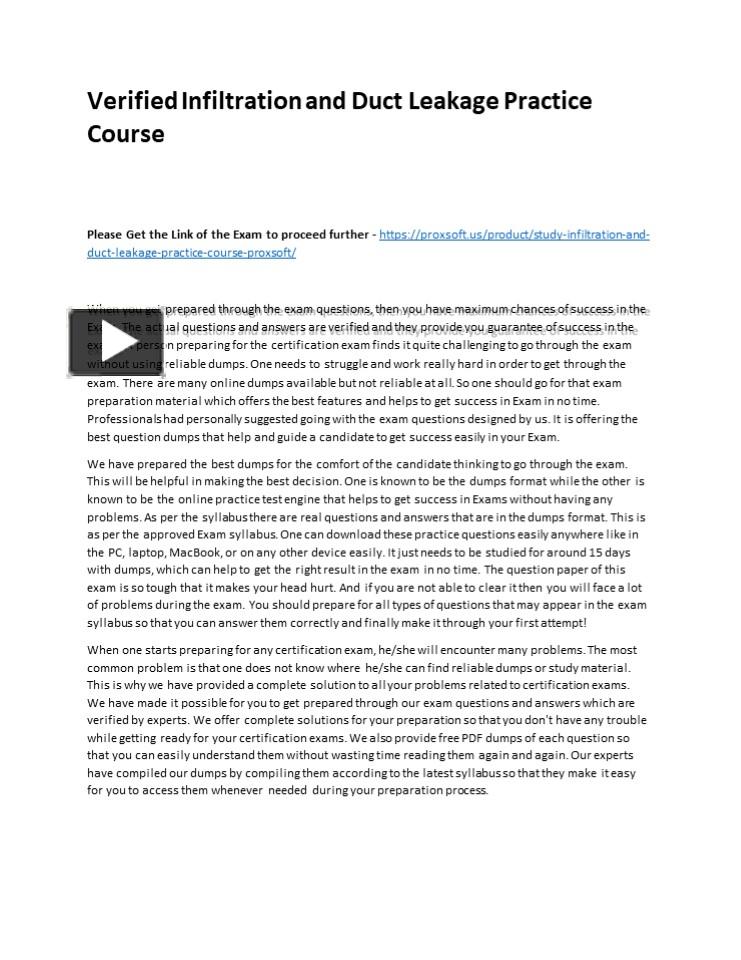 PPT – Verified Infiltration and Duct Leakage Practice Course PowerPoint ...