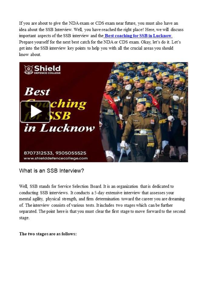 Best Coaching for SSB in Lucknow presentation | free to download