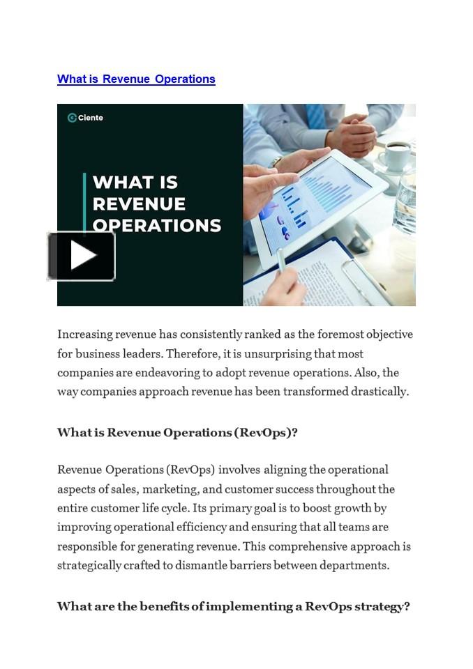 PPT – What is Revenue Operations PowerPoint presentation | free to ...