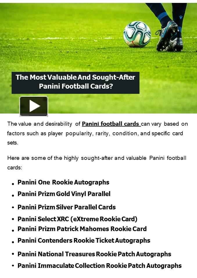 The Most Valuable And Sought-After Panini Football Cards? presentation ...
