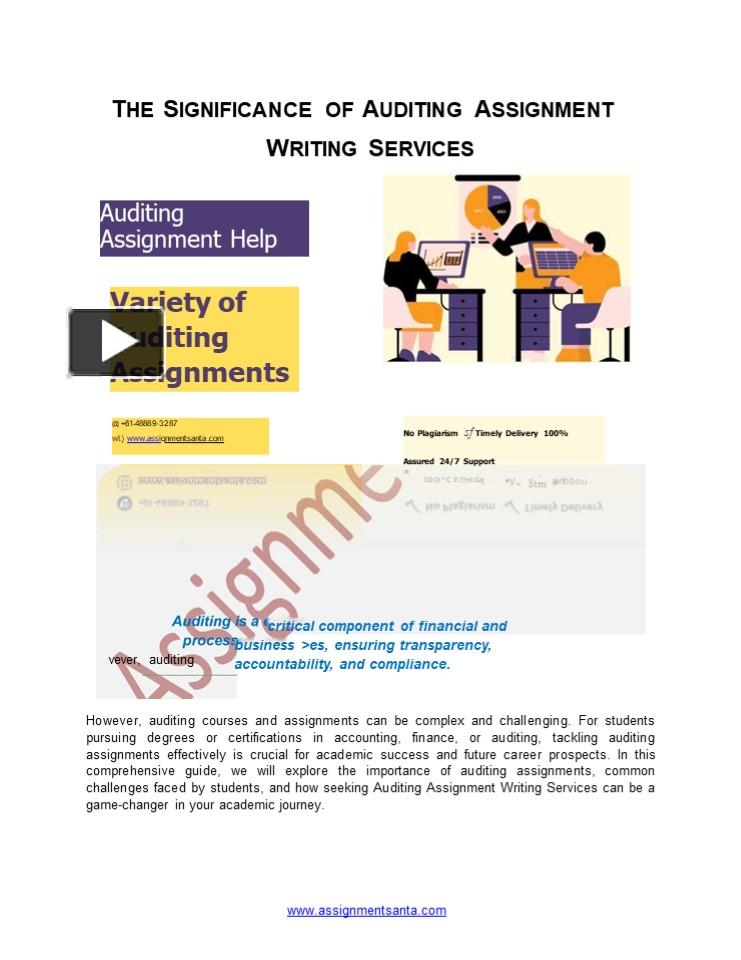 PPT – The Significance of Auditing Assignment Writing Services ...
