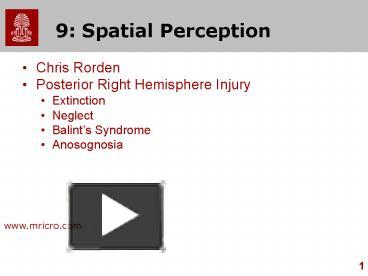 9: Spatial Perception presentation | free to view