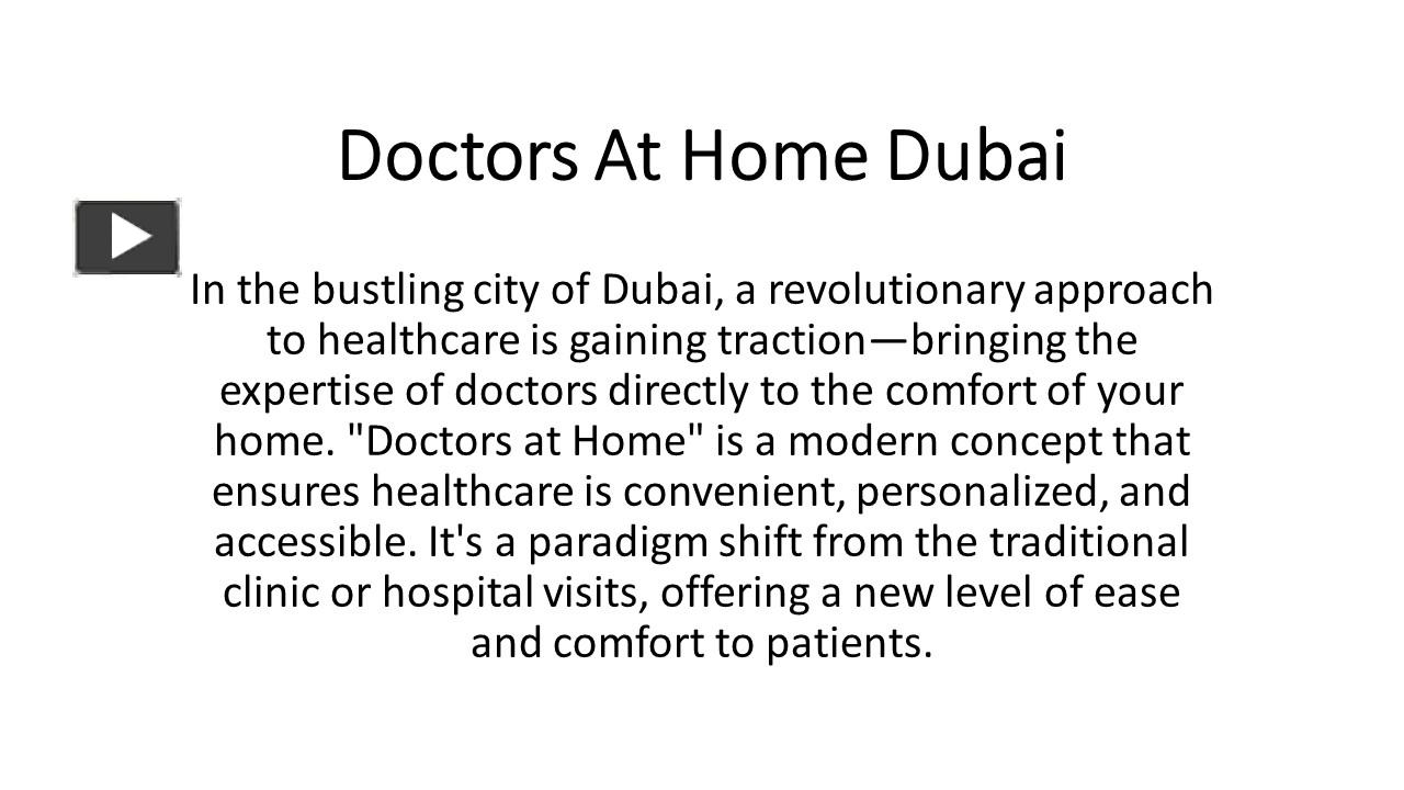 PPT – Doctors At Home Dubai PowerPoint presentation | free to download ...