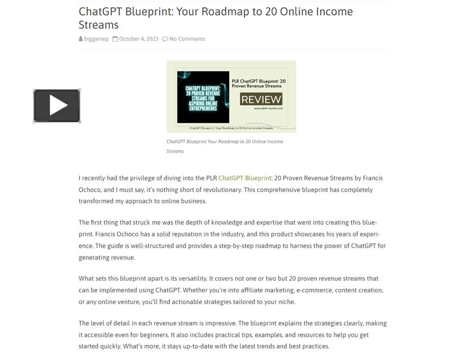 ChatGPT Blueprint: Your Roadmap to 20 Online Income Streams ...
