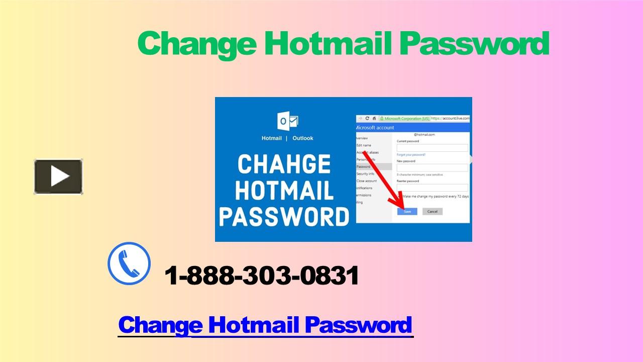 PPT – Change Hotmail Password PowerPoint presentation | free to ...