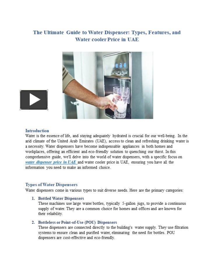 PPT – The Ultimate Guide to Water Dispenser: Types, Features, and Water ...
