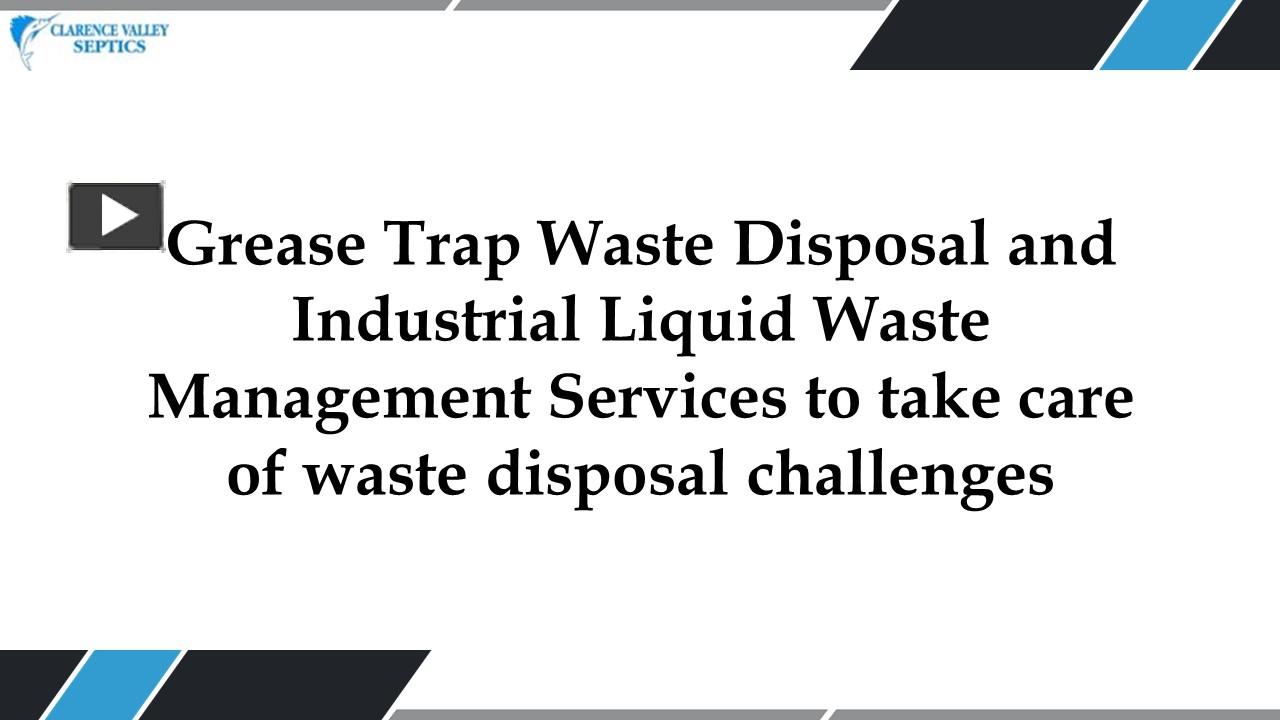 Grease Trap Waste Disposal and Industrial Liquid Waste Management ...