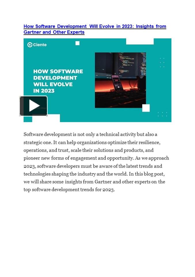 How Software Development Will Evolve in 2023: Insights from Gartner and ...