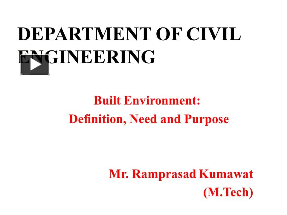 Introduction of Built Environment presentation | free to download