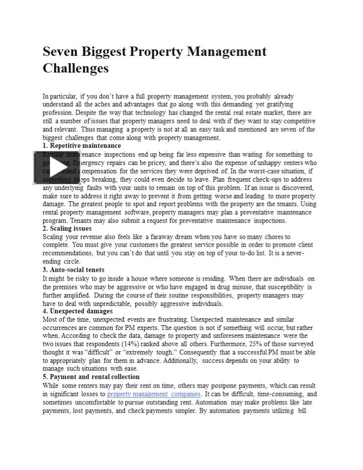 PPT – Seven Biggest Property Management Challenges PowerPoint ...