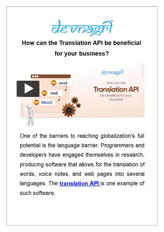 How can the Translation API be beneficial for your business ...