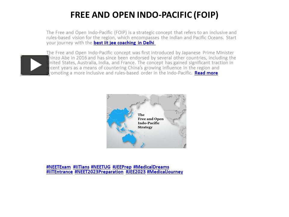 FREE AND OPEN INDO-PACIFIC (FOIP) presentation | free to download