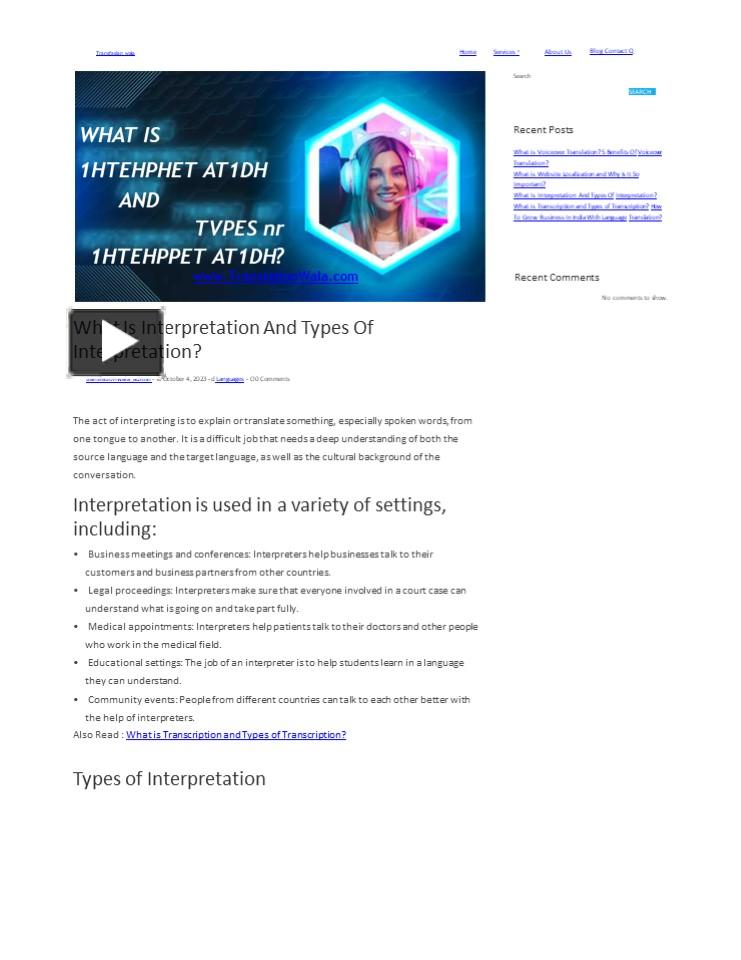 What Is Interpretation And Types Of Interpretation? presentation | free ...