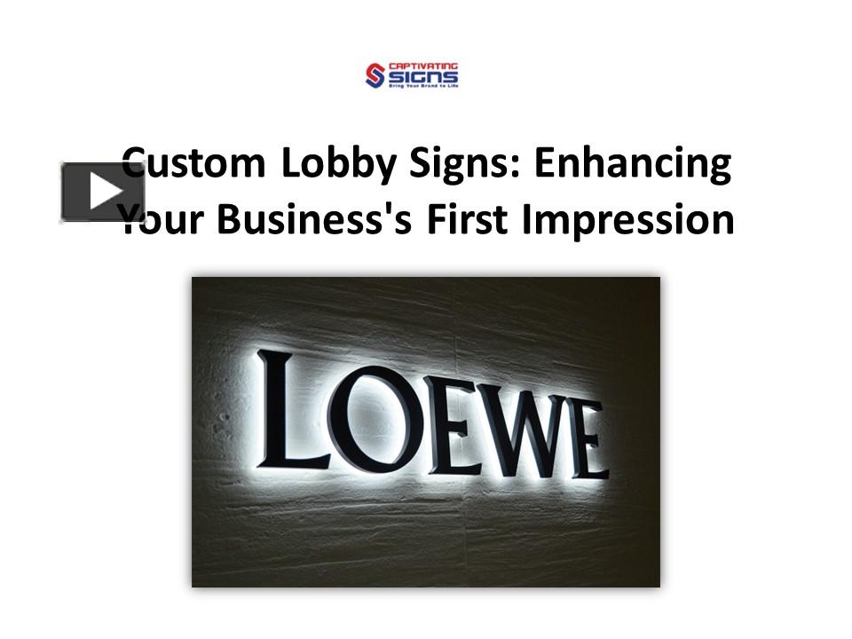 Custom Lobby Signs: Enhancing Your Business's First Impression ...