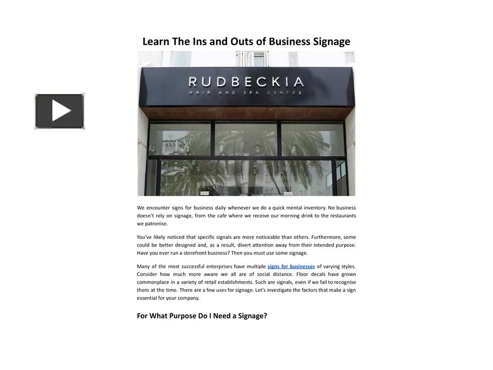 PPT – Learn The Ins and Outs of Business Signage - Iris Signs ...