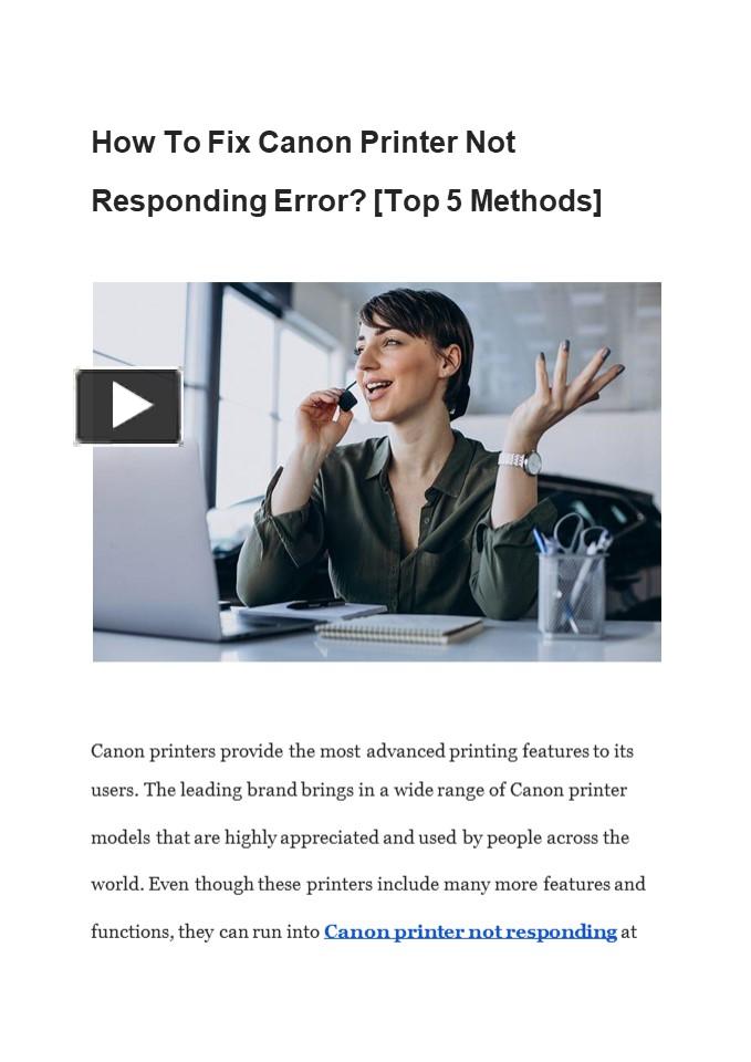 PPT – How To Fix Canon Printer Not Responding Error PowerPoint ...