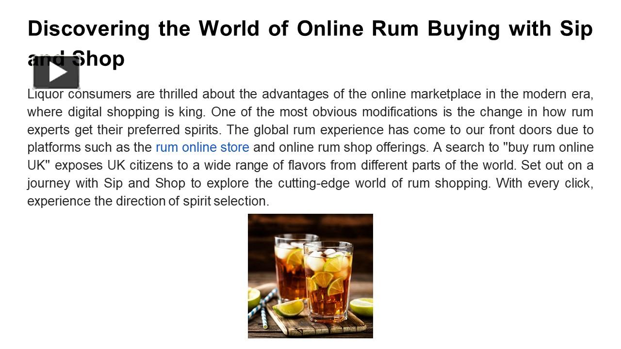 Discovering the World of Online Rum Buying with Sip and Shop ...