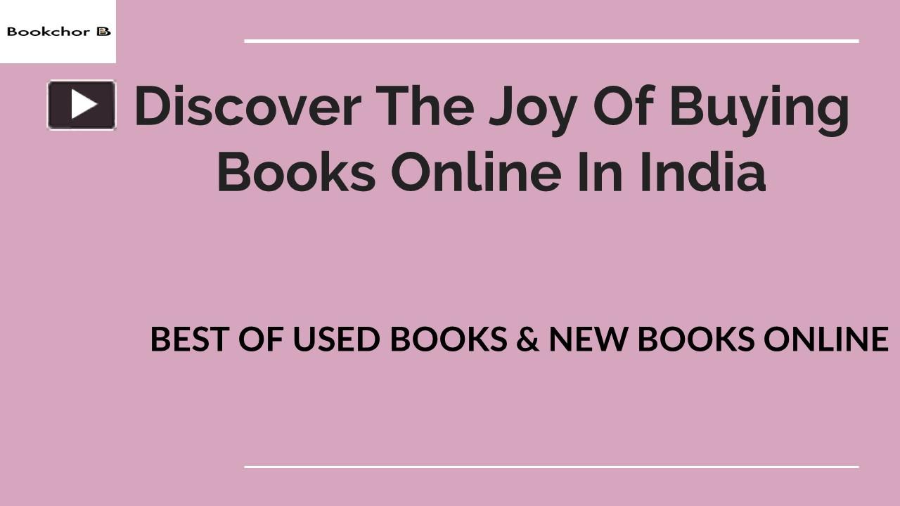 Discover The Joy Of Buying Books Online In India presentation | free to ...